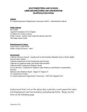 Concentrations & Customizations | Southwestern Law School